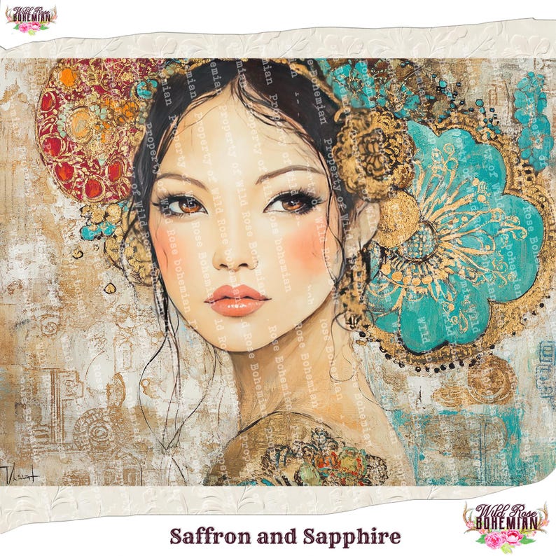 Mixed Media Beauties Paper Pack | Tribal Elegance Digital Backgrounds ...