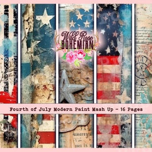 Fourth of July Printable Paper, Fourth of July Junk Journal Printable ...