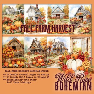 Fall Farm Harvest Journal Digital Paper, Fall Farm Harvest Journal ...