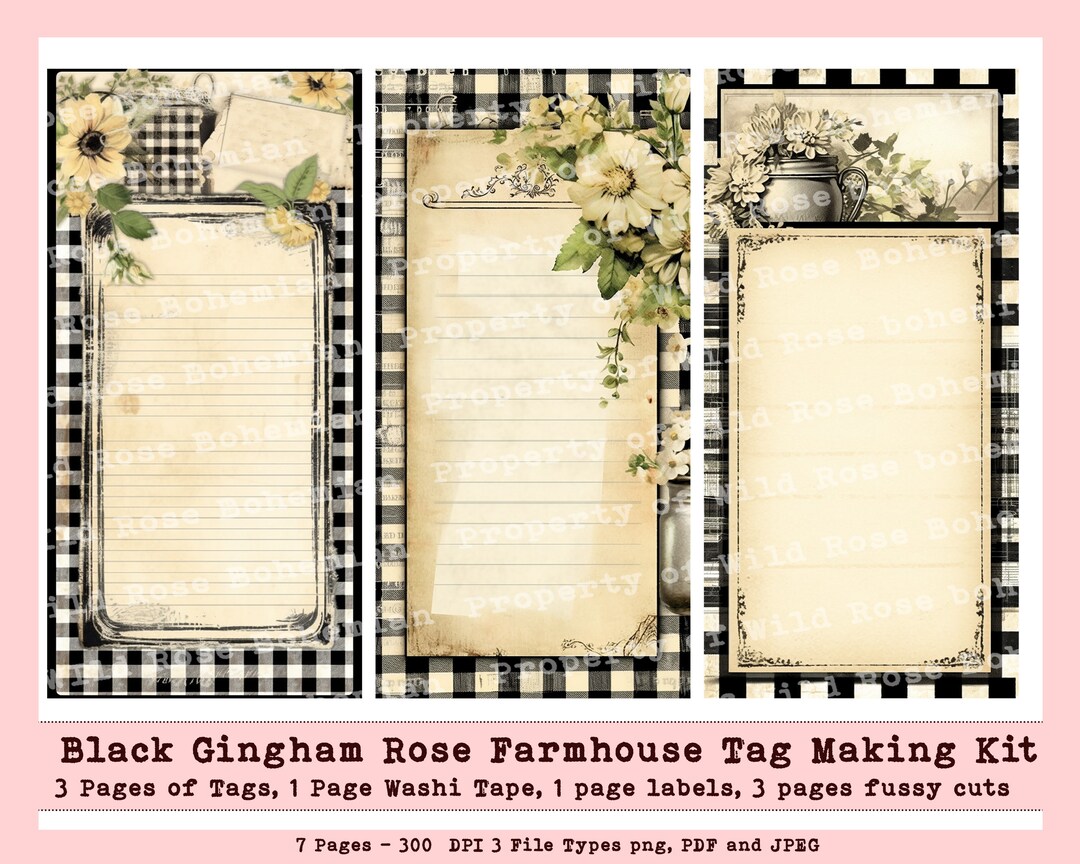 Junk Journal Farmhouse Tag Kit Add On, Farmhouse Ephemera, Farmhouse ...