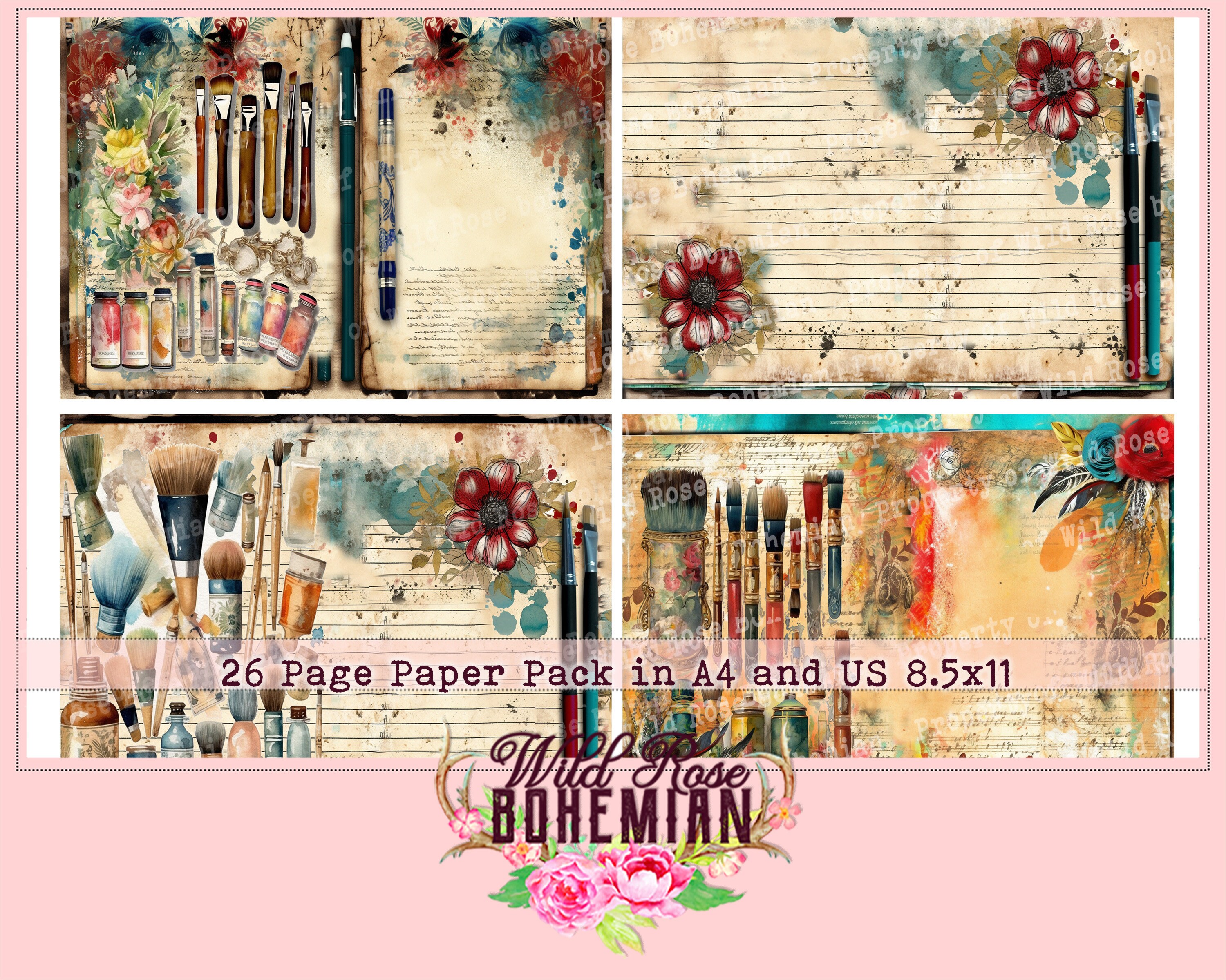 Grungy Printable Papers for the Artist, Printable Paper for Junk ...