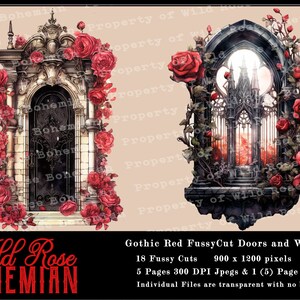 Vampire Castle Doors Gothic Clipart, Gothic Door Graphics, Gothic Fussy ...