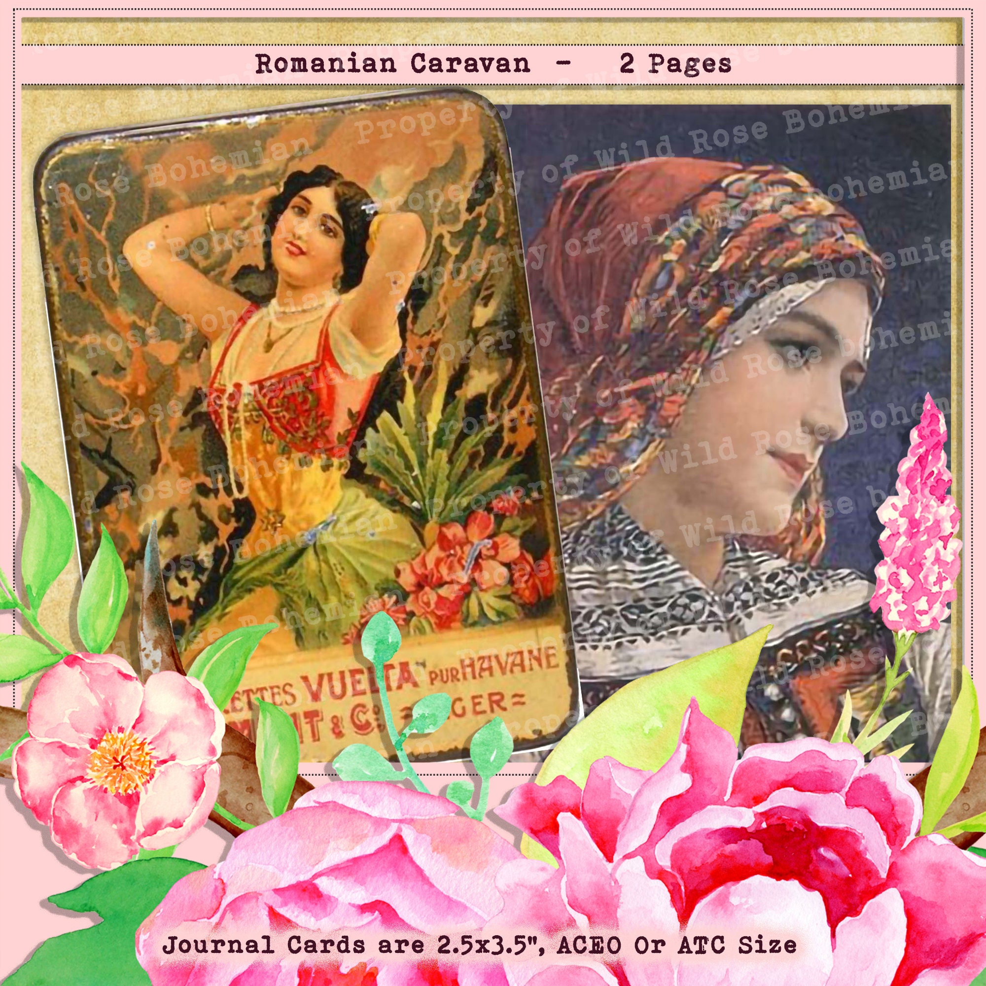Junk Journal Kit Printable Vintage Bohemian, Gypsy, Romany Ephemera ...