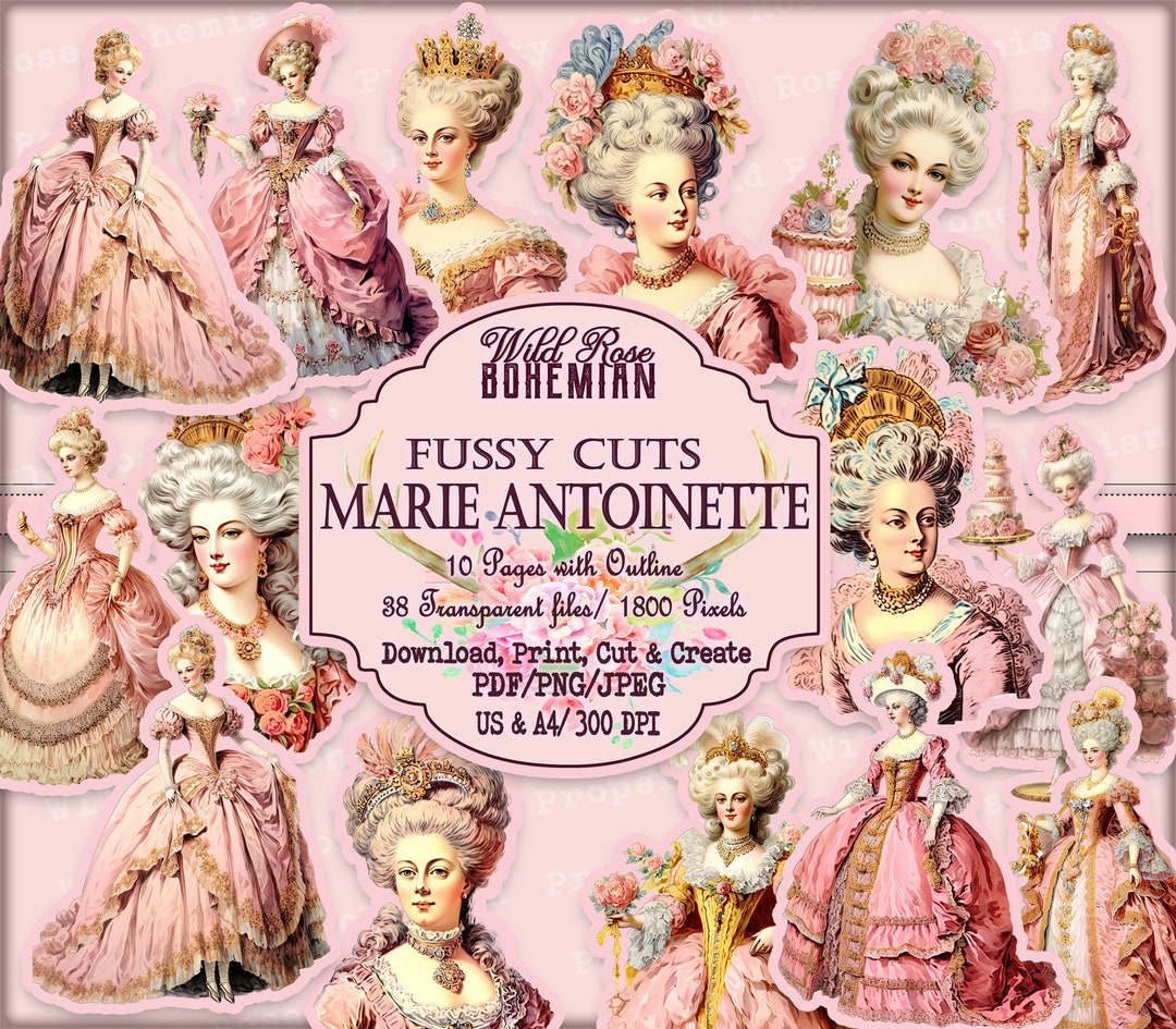 Marie Antoinette Clipart: Baroque Rococo Graphics (PNG, Fussy Cuts) - Etsy