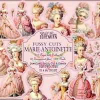 Marie Antoinette Outline Lineart Clipart Vector Graphic Digital Stamp ...