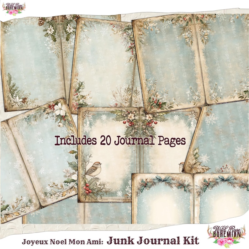 Christmas Journal Kit, Printable Christmas Ephemera, Junk Journal ...