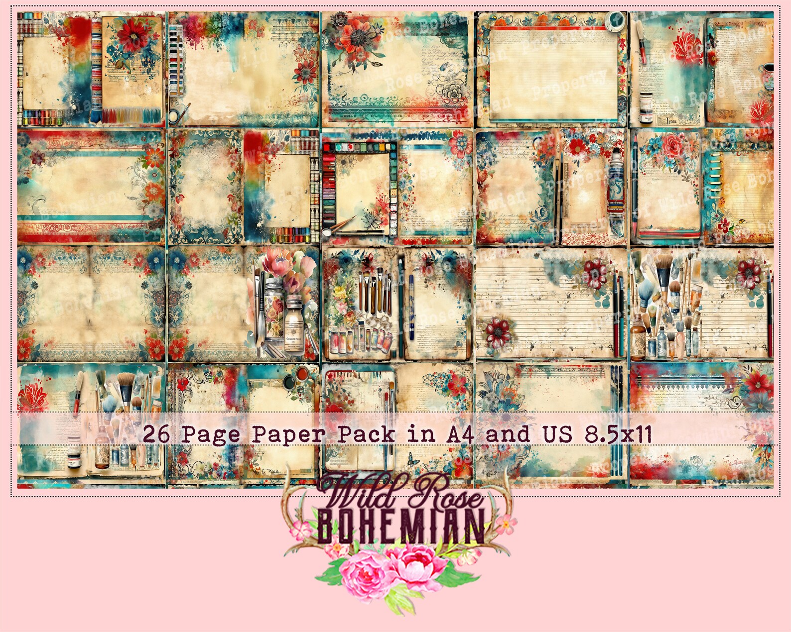 Grungy Printable Papers for the Artist, Printable Paper for Junk ...