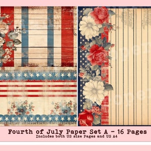 Fourth of July Paper Printable, Fourth of July Junk Journal Printable ...