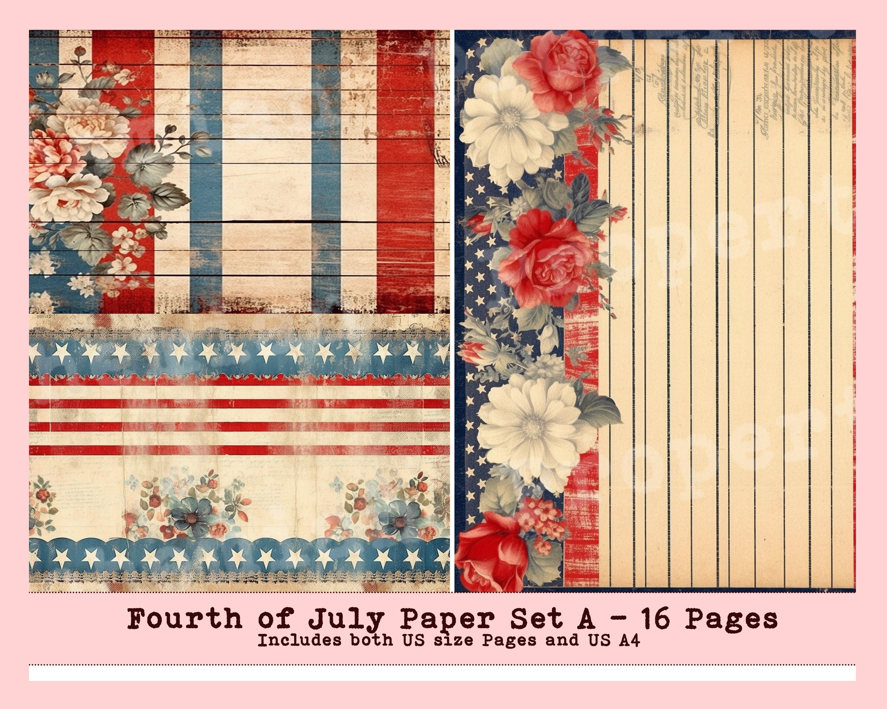 Fourth of July Paper Printable Fourth of July Junk Journal - Etsy UK