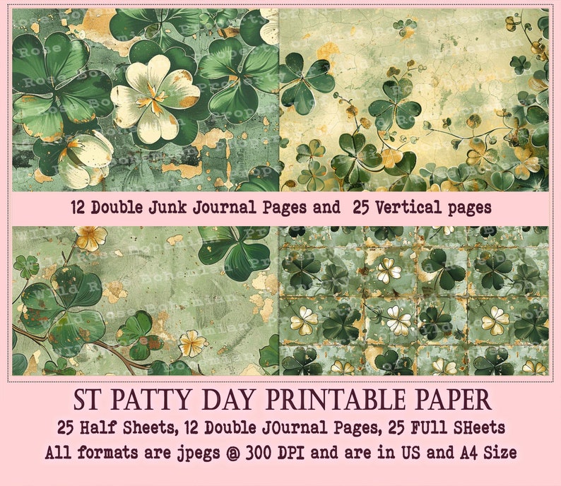 St Patty Day Seamless Printable Paper, St Patricks Day Scrapbooking ...