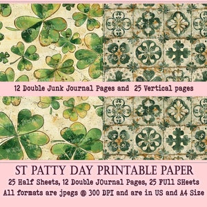 St Patrick's Day Printable Paper: Clover Gingham (digital Scrapbooking ...