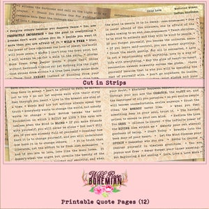 Printable Quote Pages, Journal Pages, Junk Journal, Kit, Printable ...