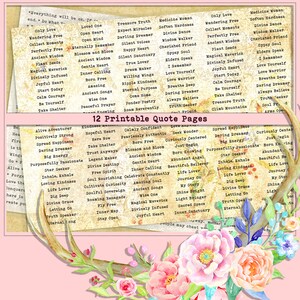 Printable Quote Pages, Journal Pages, Junk Journal, Kit, Printable ...