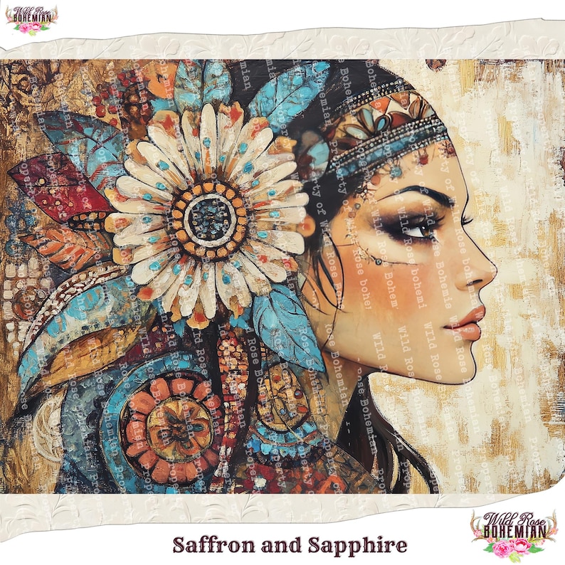 Mixed Media Beauties Paper Pack | Tribal Elegance Digital Backgrounds ...