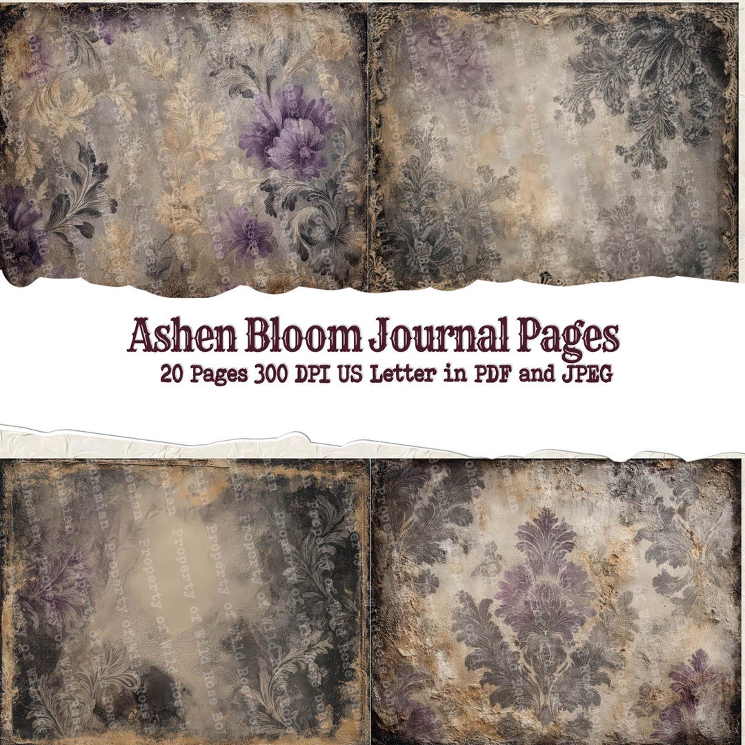 Victorian Gothic Journal Pages, Lace Pattern Digital Paper, Vintage ...