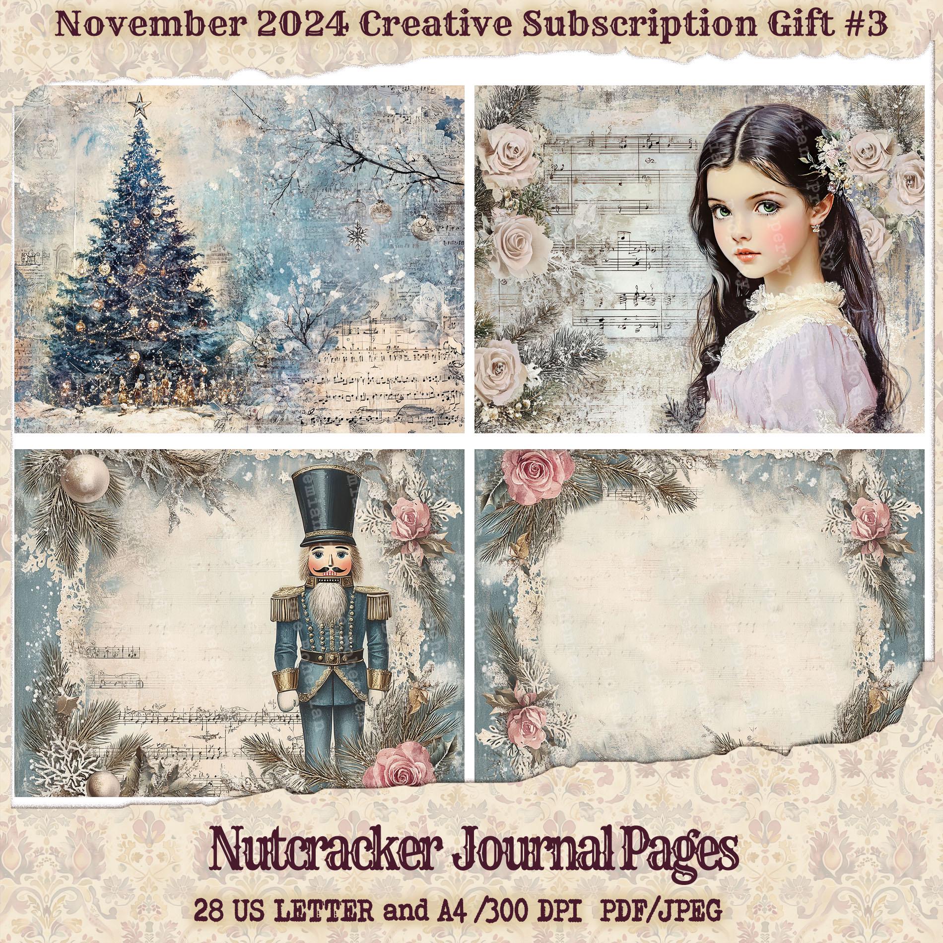 Nutcracker Ballet Junk Journal Kit: Christmas Digital Paper, Printable ...