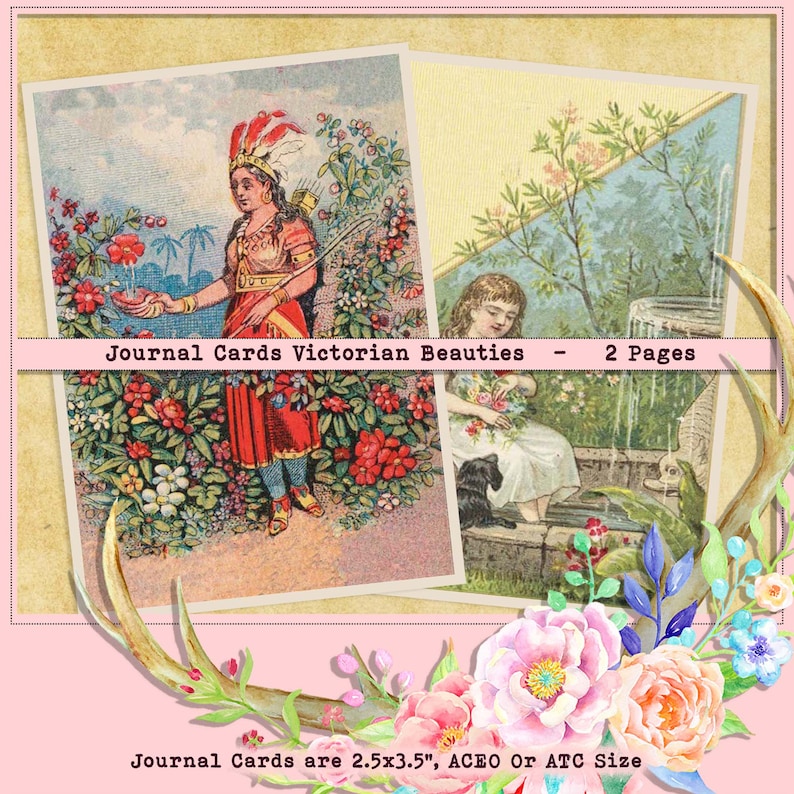 Vintage Perfume Cards With Victorian Women Antique Ephemera - Etsy