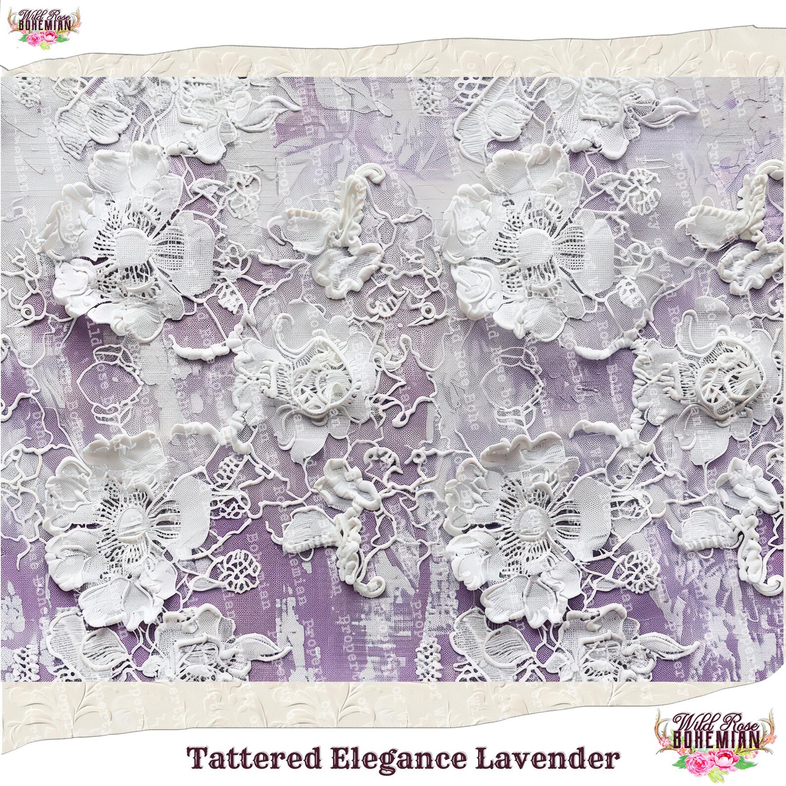 Lavender Lace Printable Paper, Lace Gothinc Purple Paper Scrapbookpaper ...