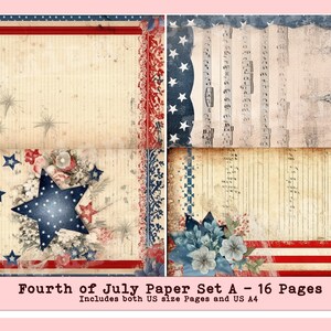 Fourth of July Paper Printable, Fourth of July Junk Journal Printable ...