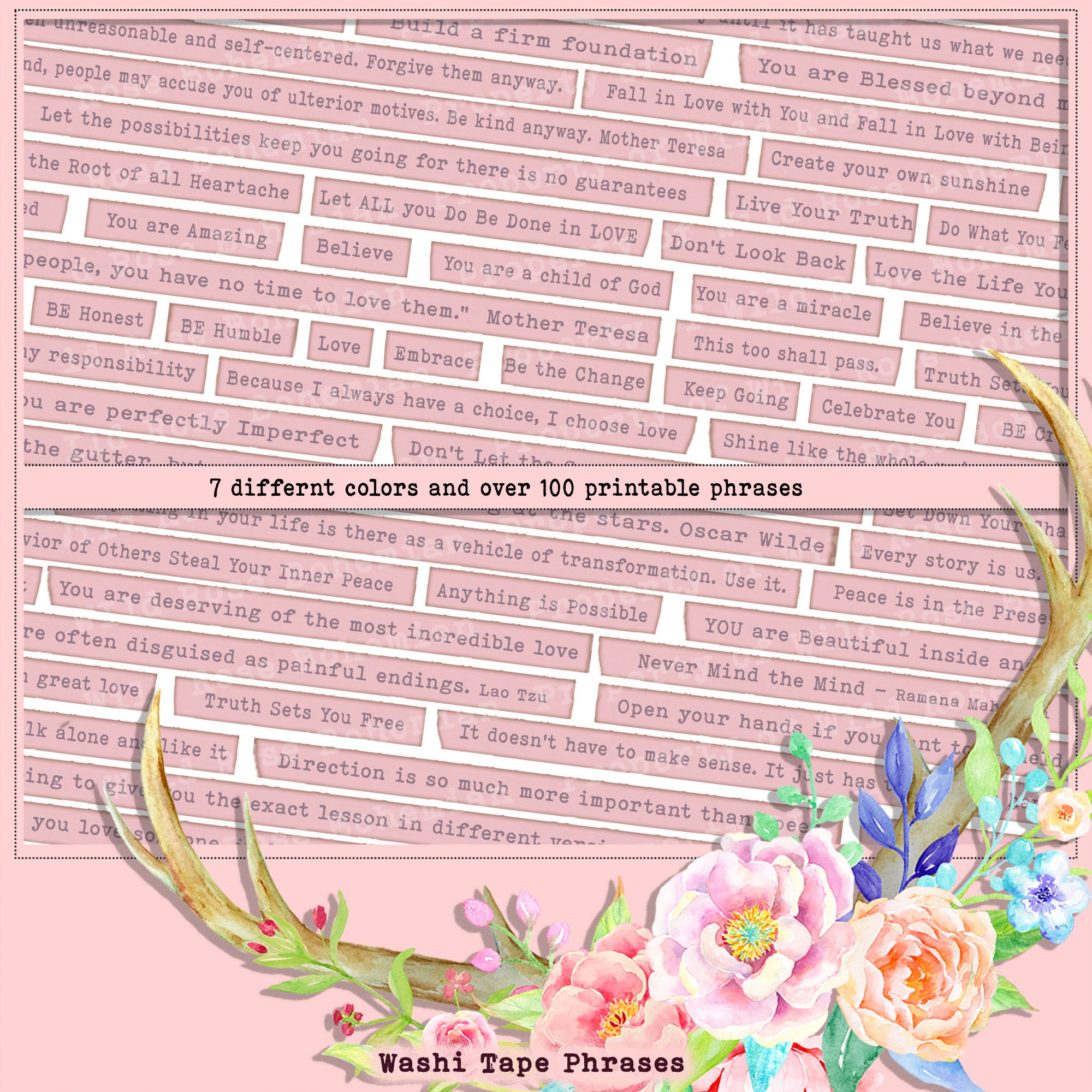 Word Sentiments Sentiments Printable Junk Journal Quotes - Etsy