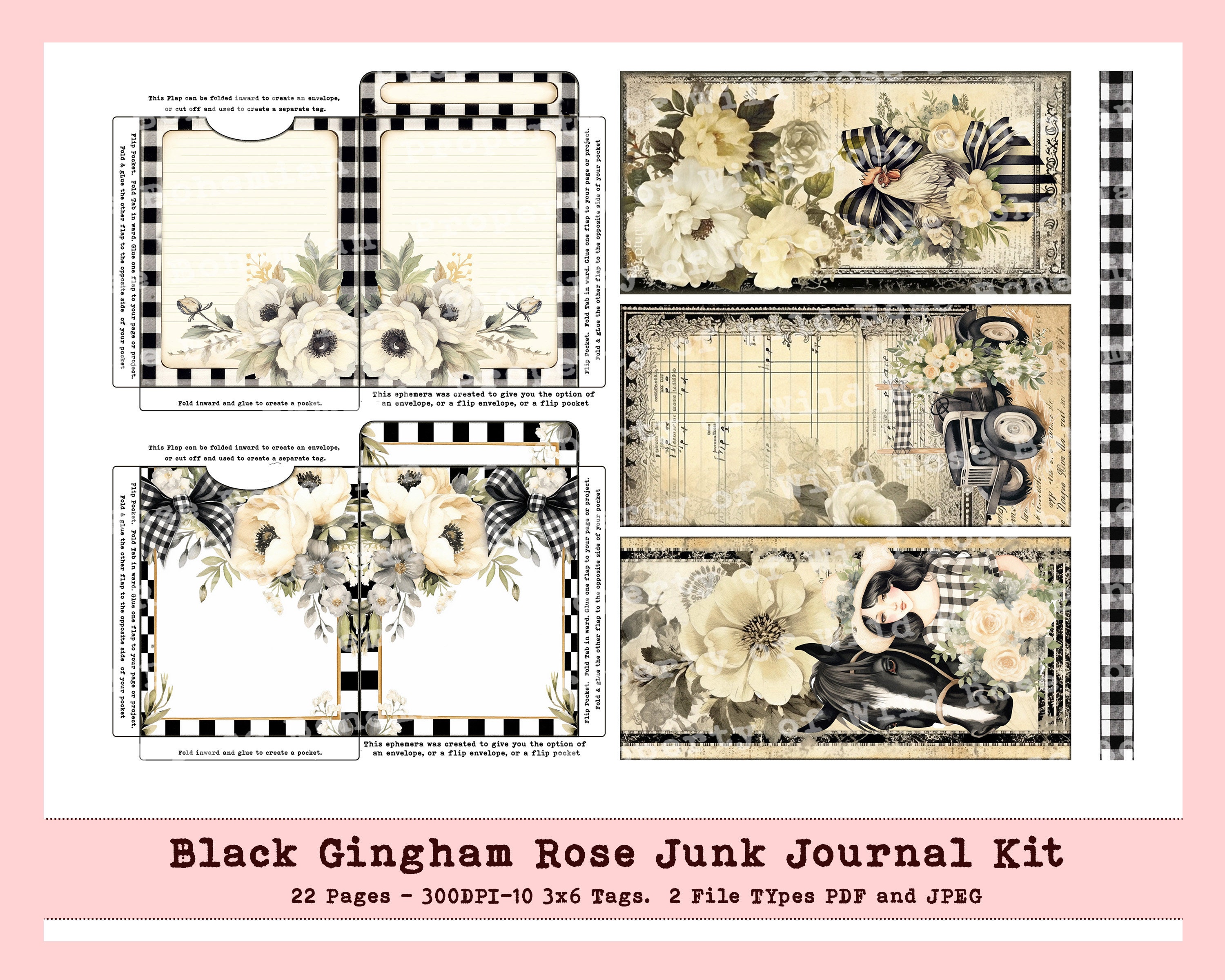 Junk Journal Farmhouse Printable Kit Farmhouse Ephemera - Etsy