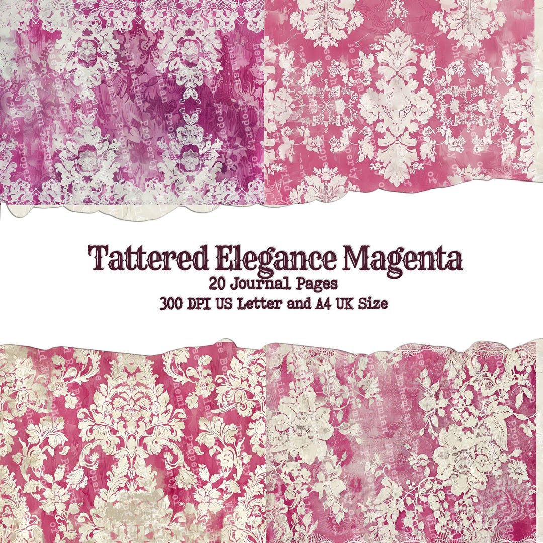 Magenta Lace Printable Paper Pink Recencey Rococo Printable Pages ...
