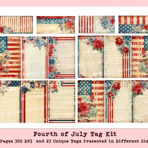 Fourth of July Hang Tags, Indepenced Day Printable Tags, Patriotic ...