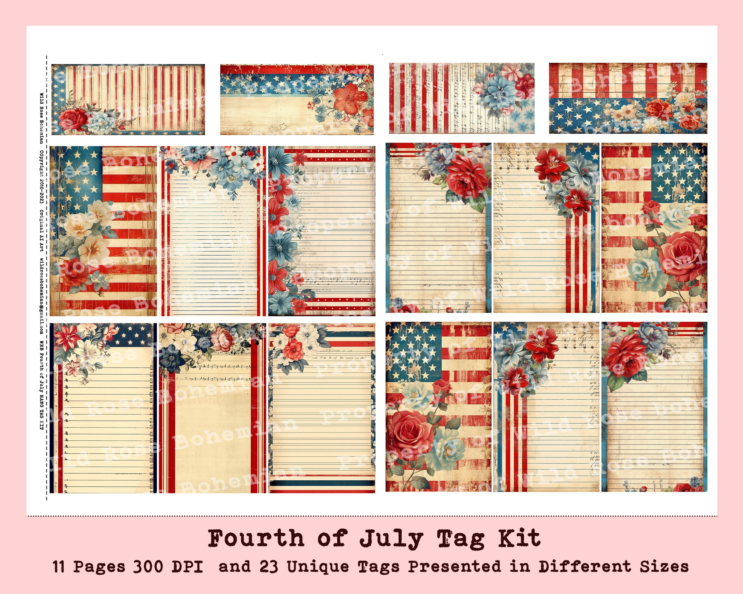 Fourth of July Hang Tags Indepenced Day Printable Tags - Etsy