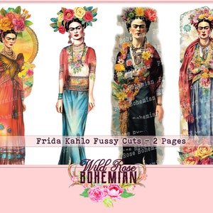 Frida Kahlo Clipart, Frida Kahlo Fussy Cut, Frida Kahlo Stickers, Frida ...