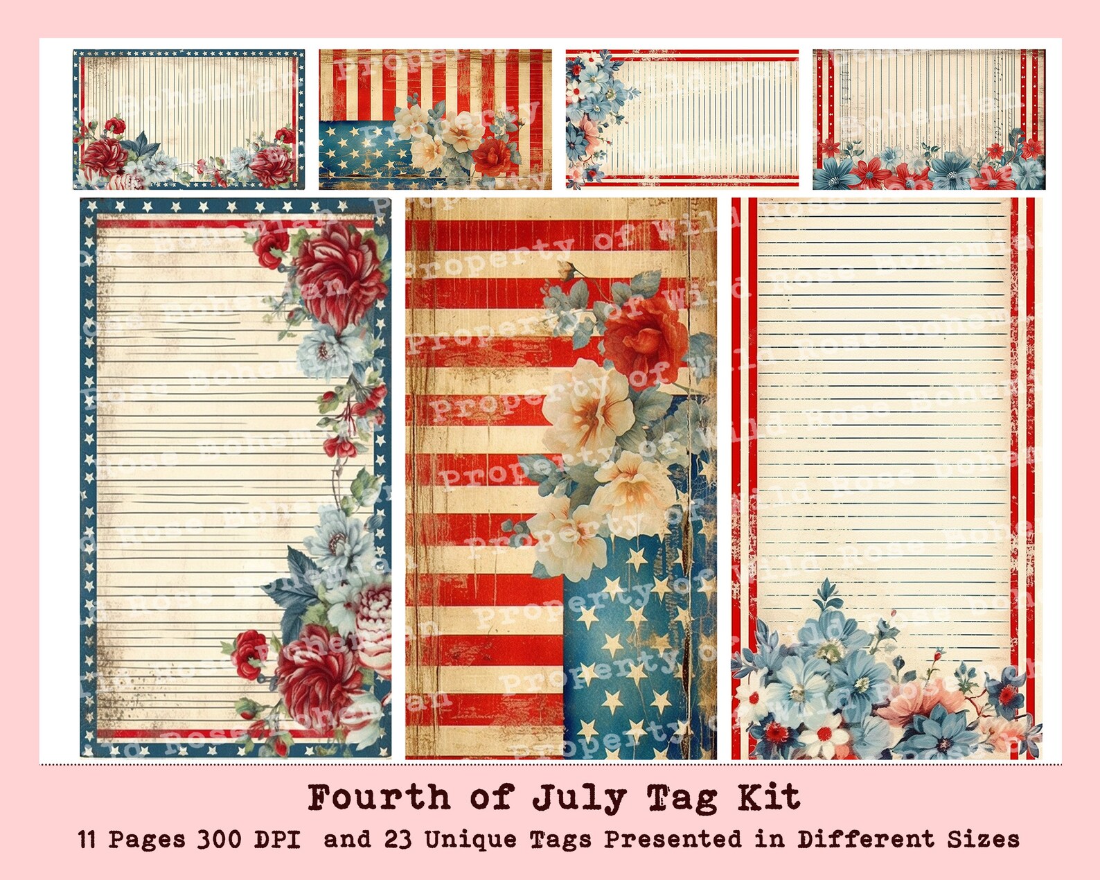 Fourth of July Hang Tags, Indepenced Day Printable Tags, Patriotic ...