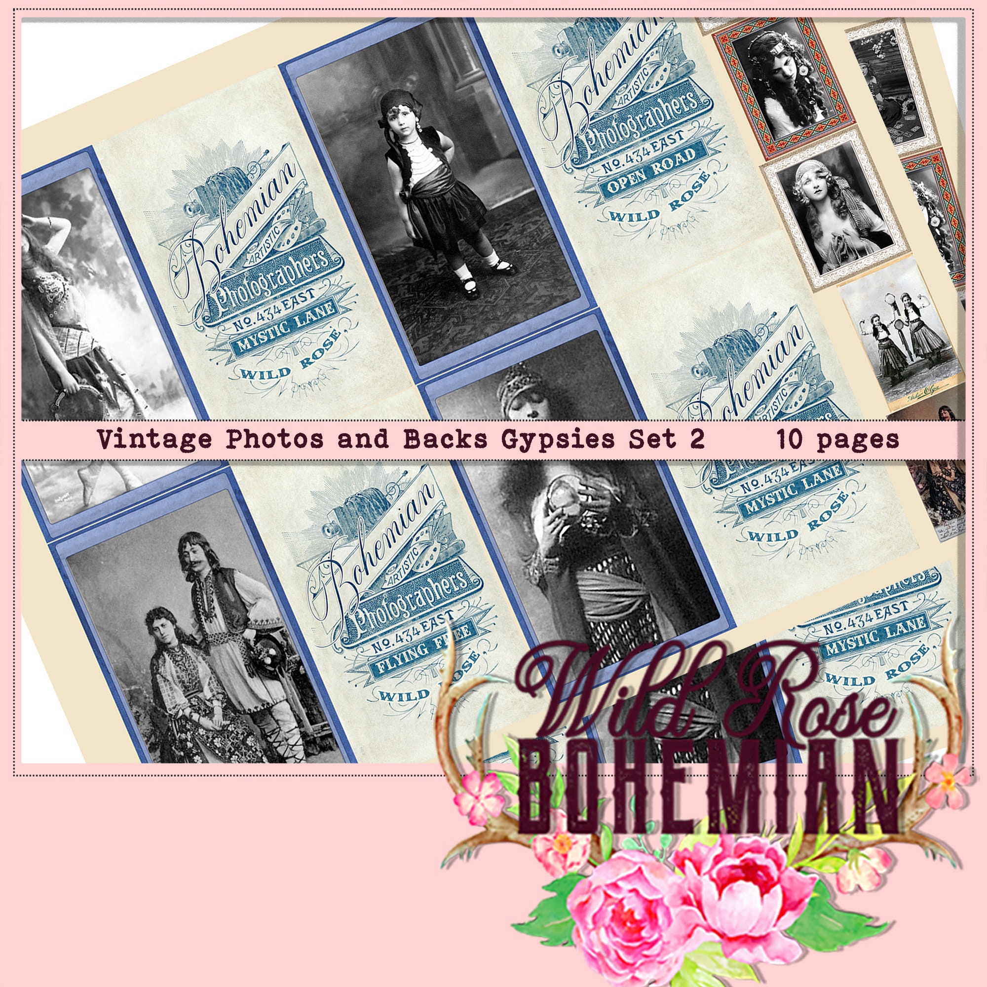 Printable Vintage Bohemian, Gypsy, Images, Illustrations, Portraits ...