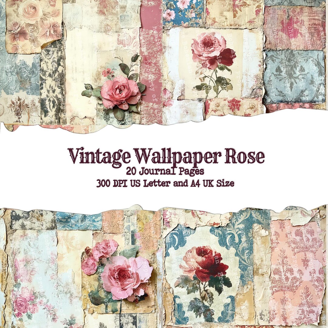 Romanitc Vintage Wallpaper Paper & Antique Rosel Journal Artist Pages ...