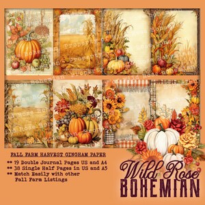 Fall Farm Harvest Journal Digital Paper, Fall Farm Harvest Journal ...