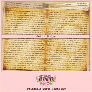Printable Quote Pages, Journal Pages, Junk Journal, Kit, Printable ...