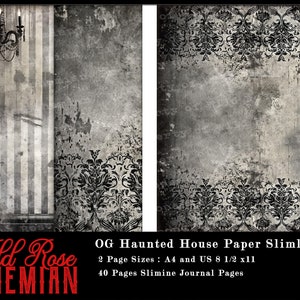 Haunted House Printable Paper, Halloween Haunted House Junk Journal Kit ...