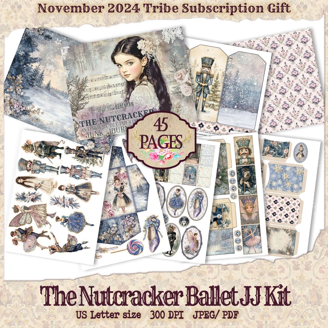 Nutcracker Ballet Christmas Winter Junk Journal Kit: Christmas Ephemera ...