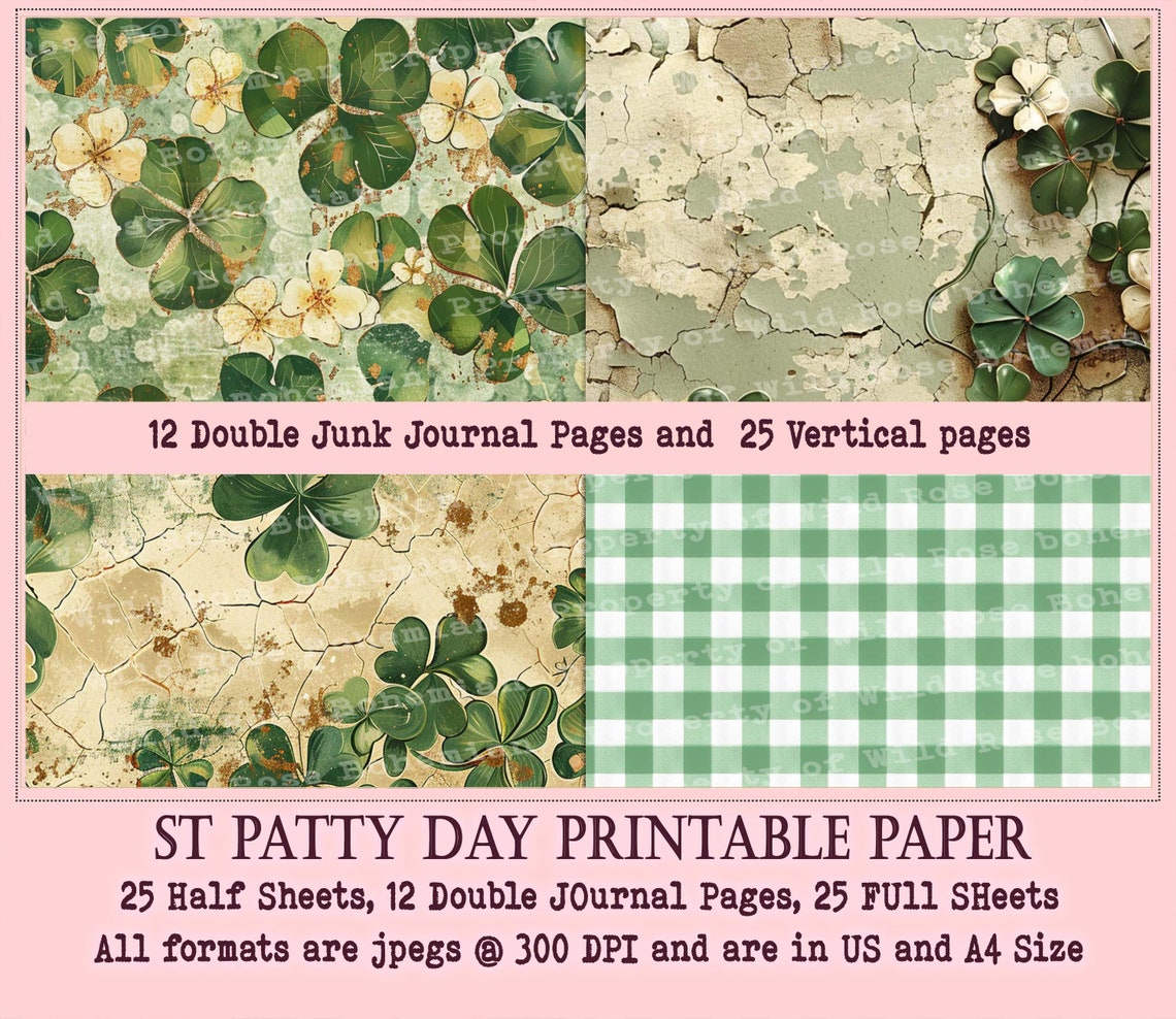 St Patty Day Seamless Printable Paper, St Patricks Day Scrapbooking ...