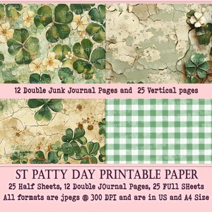 St Patrick's Day Printable Paper: Clover Gingham (digital Scrapbooking ...