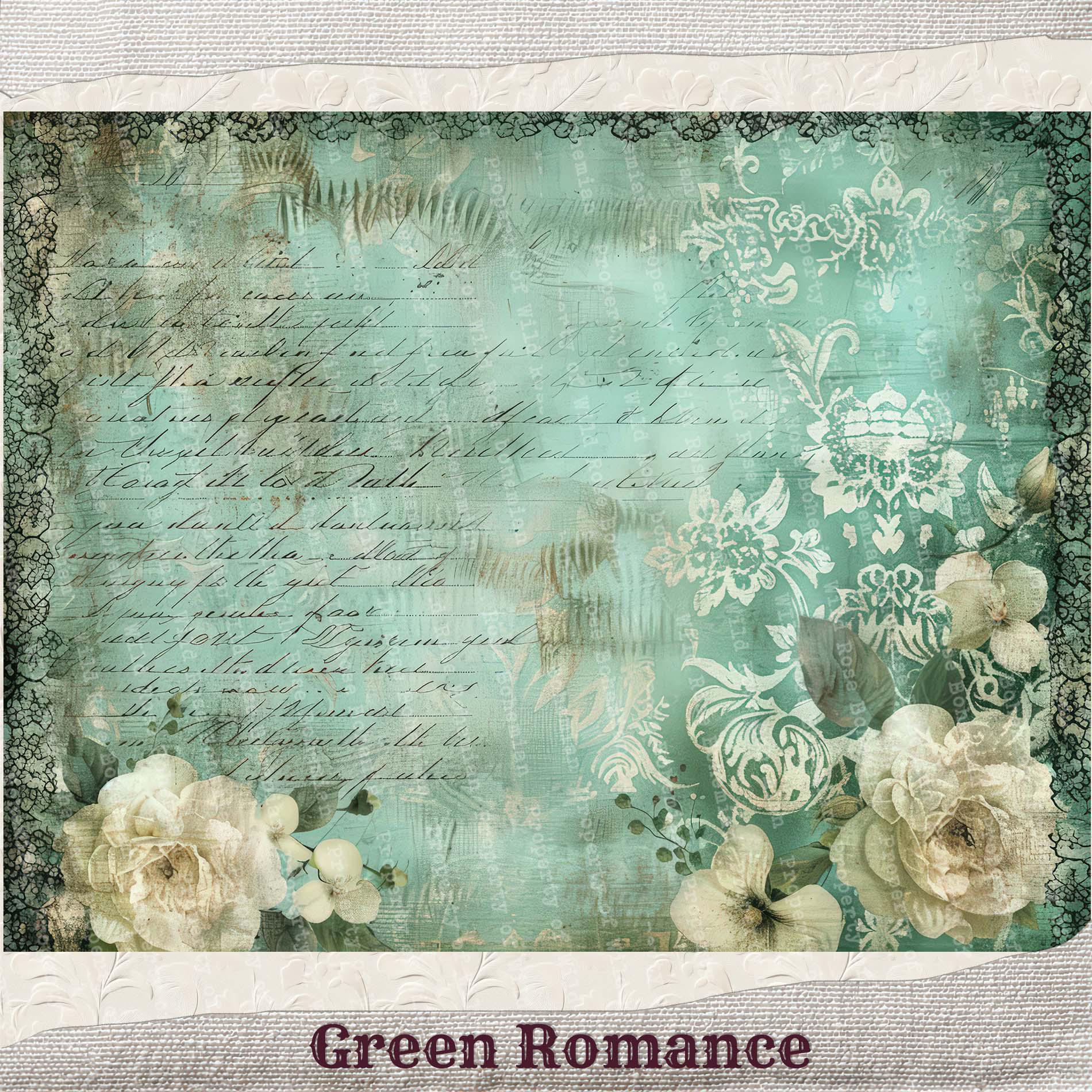 Floral Baroque Scrapbook Paper, Vintage Floral Wallpaper Sage Green ...