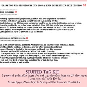 Vintage Stuffed Tag Kit | Round Tag Kit | Round Junk Journal Elements ...