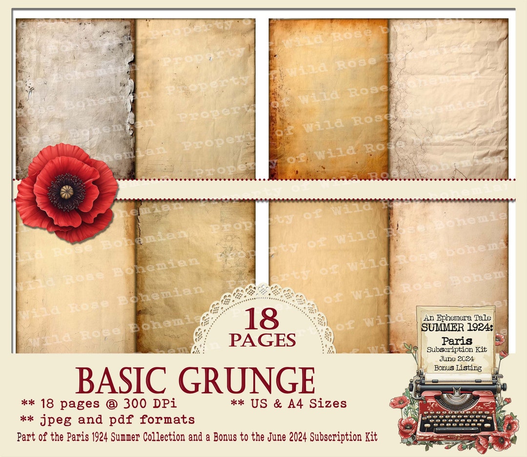 Grungy Journal Paper Printable, Printable Journal Pages, Neutral ...