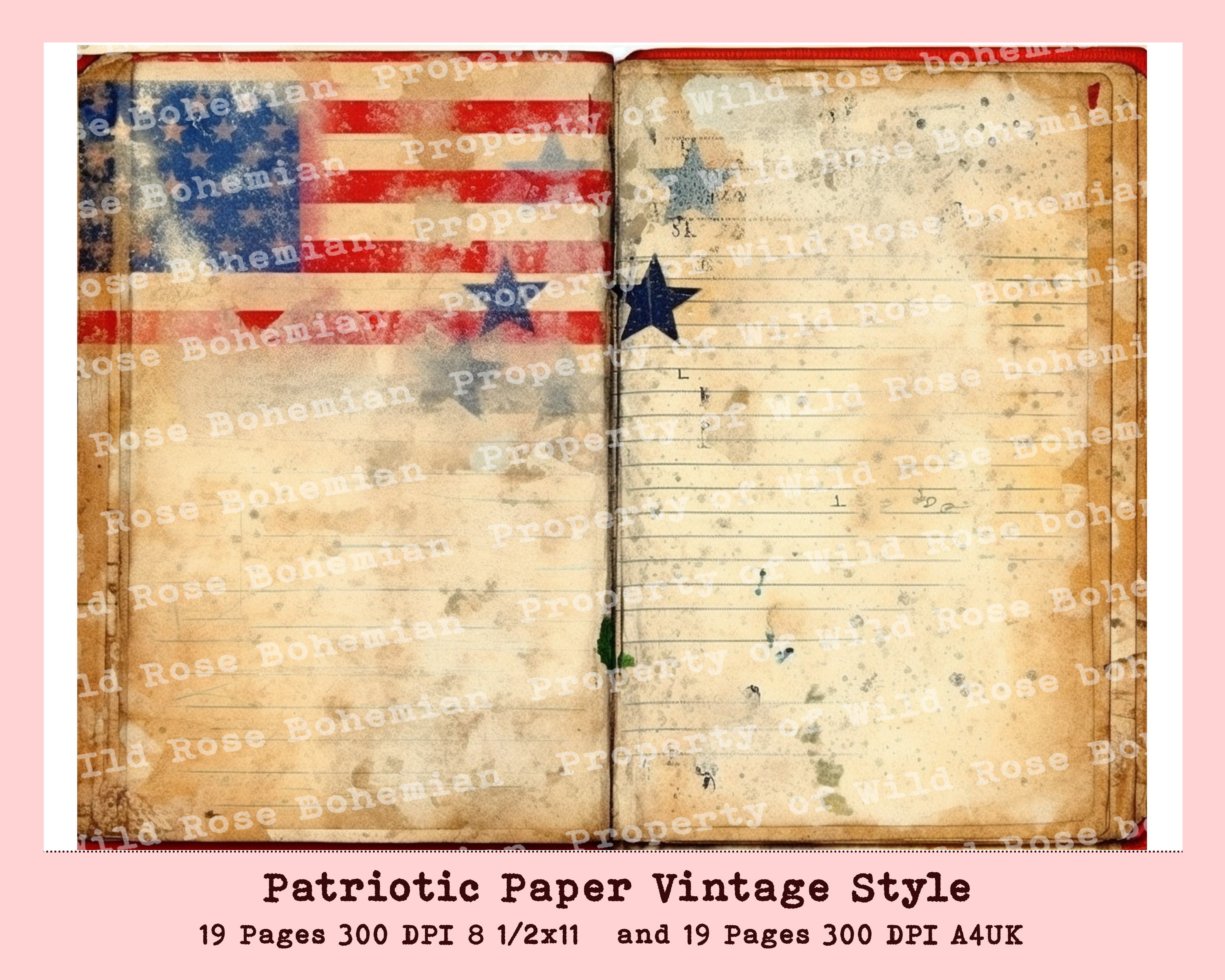 Patriotic Vintage Style Paper Fourth of July Paper Vintage - Etsy