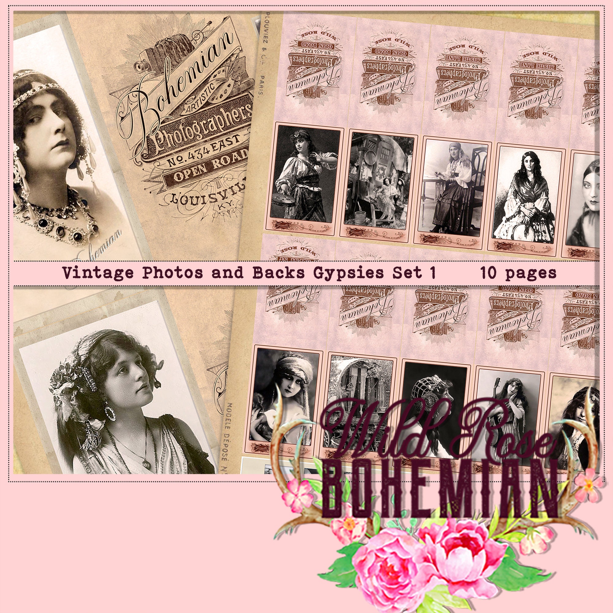Vintage Women Photos , Printable Photos, Vintage Bohemian, Gypsy ...