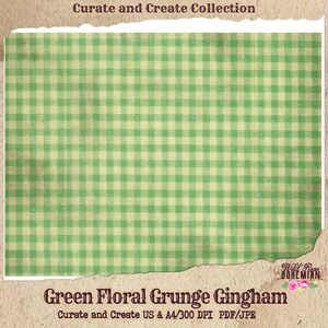 Green Floral Grunge Gingham Journal Paper (digital Download) - Etsy