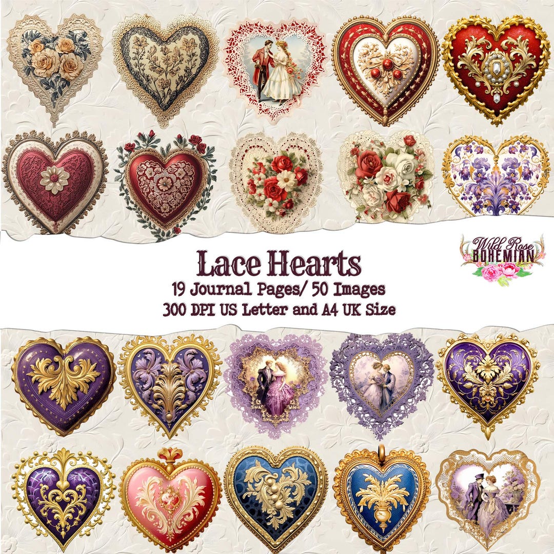 Lace Heart Clipart Doilies Clipart, Valentine Lace Vintage Clipart ...