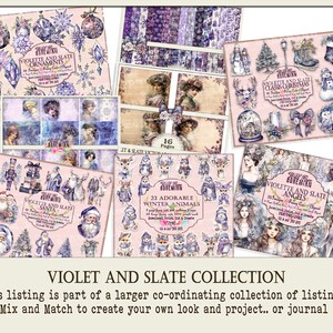 Winter Garden, Journal Paper, Printable Mixed Media Journal, Fresh Snow ...