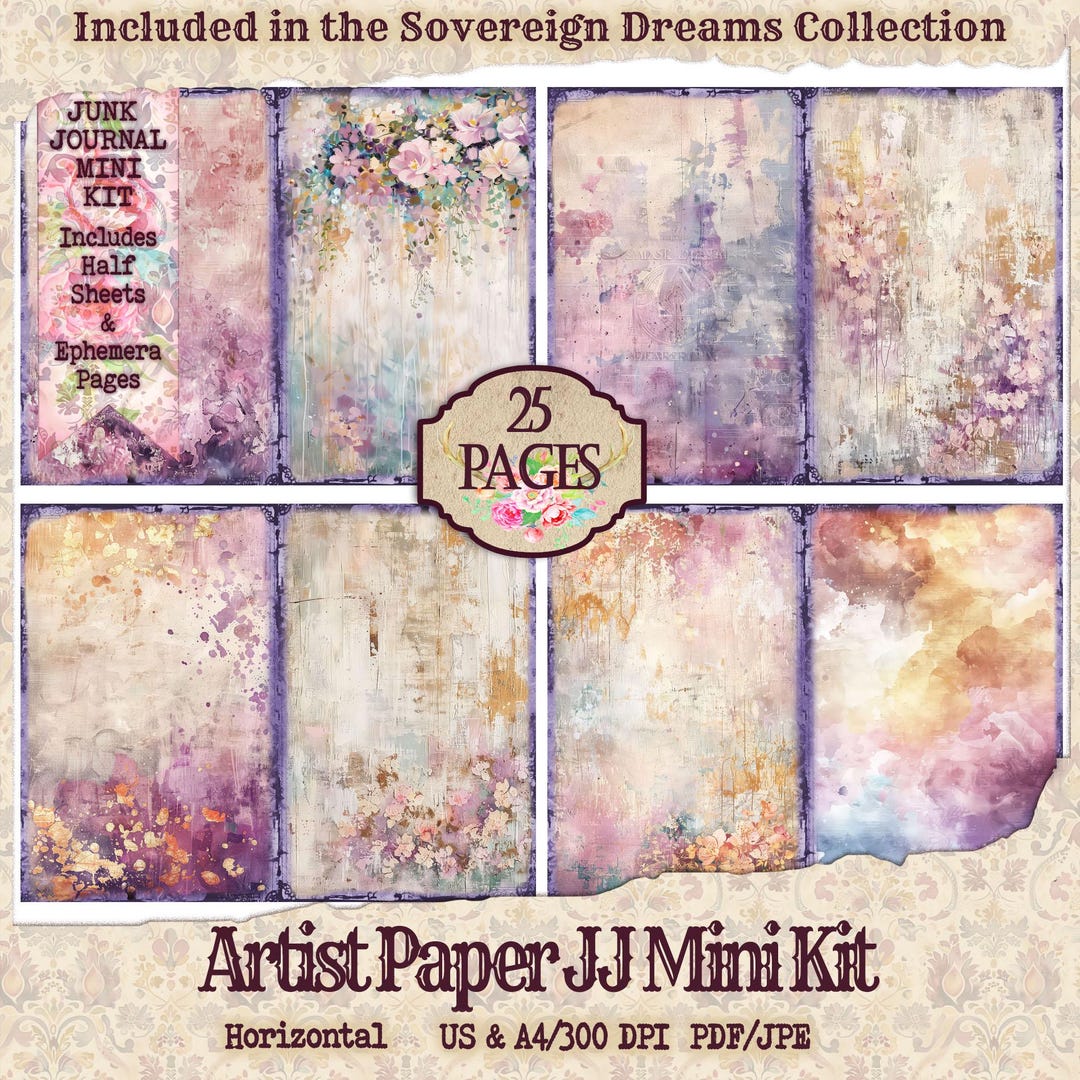 Art Studio Junk Journal Kit: Mixed Media Ephemera (digital Download ...
