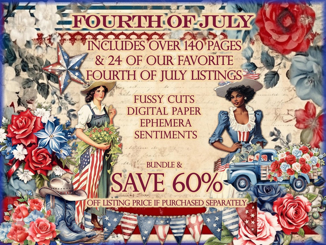 Fourth of July Bundle, Fourth of July PNG Bundle, Fourth of July Junk ...