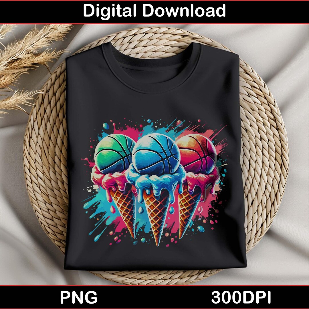 Basketball Ice Cream Sports Ice Cream Cone Clipart Basketball Summer ...