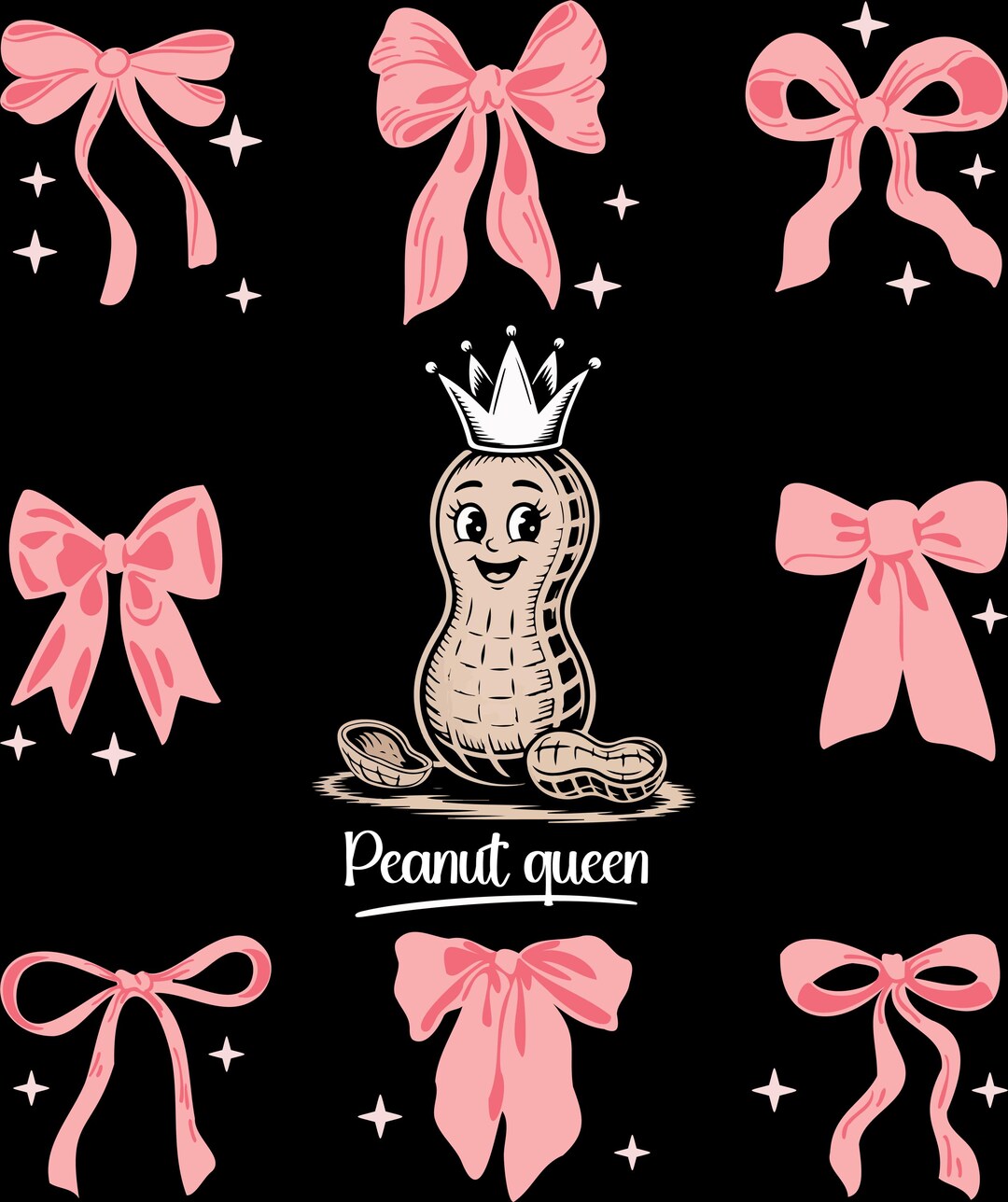 Peanut Queen PNG Bundle | Cute Crowned Peanut Digital Download | Miss ...